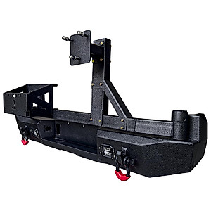 LUYWTE Fit 2016-2023 Tacoma Steel Front and Rear Bumper With Winch Plate&Tire Carrier&LED Lights（Black Texture）