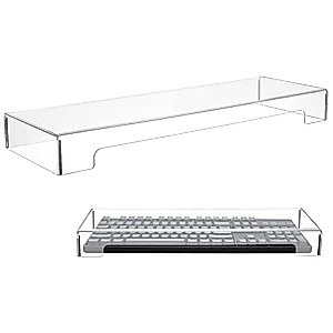 Cabilock Acrylic Keyboard Cover Desktop Keyboard Protector Keyboard Cover Anti- Cat Clear Keyboard Protector Computer Keyboard Mice Accessories (18.5x5.9x1.8 inch)