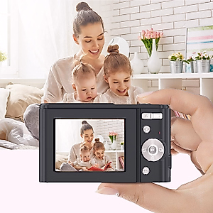 Digital Camera - Compact Vlogging Camera 1080P with 36.0 Mega Pixels 16X Digital Zoom, 2 Batteries, AUFOYA Portable Mini Camera for Photography, Kids, Students, Teens, Adult (Black)