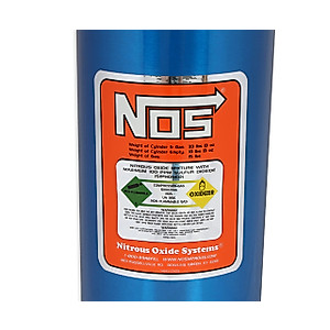 NOS 14750NOS Electric Blue Aluminum 15-pound Nitrous Bottle with Hi-Flow Valve
