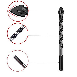 GOONSDS Drill Bit for Tile,Concrete, Brick, Glass, Plastic and Wood 10Pcs,Diameter 10mm