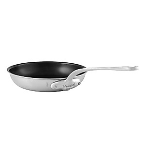 Mauviel M'Urban 3 Tri-Ply Brushed Stainless Steel Nonstick Frying Pan With Cast Stainless Steel Handles, 7.9-in Made In France