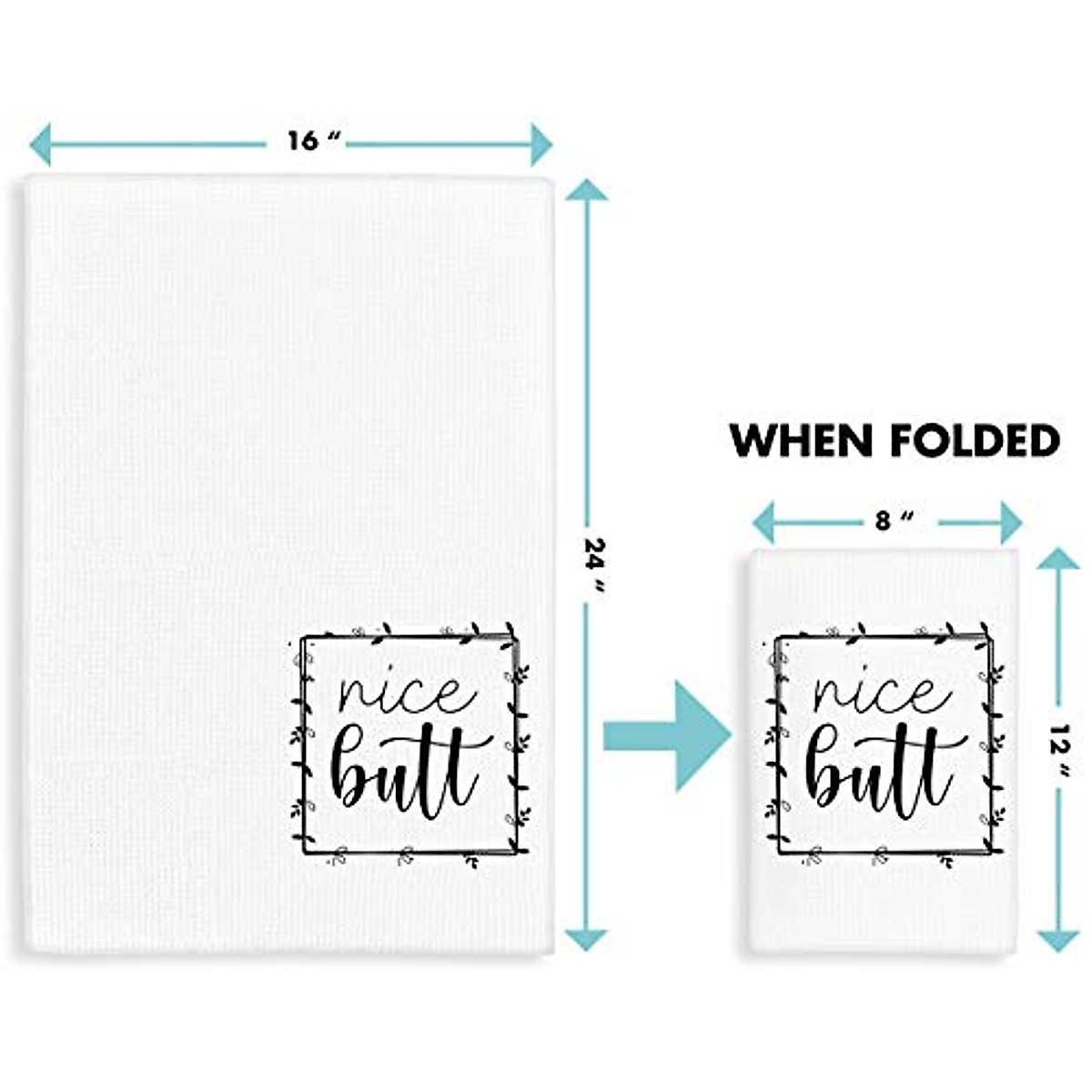 Peaces of Joy Nice Butt Funny Hand Towel with Sayings for Bathroom, Rustic Cute Dish Kitchen Fingertip Towels for Home, Decorative Farmhouse Bath Sign Housewarming Gifts