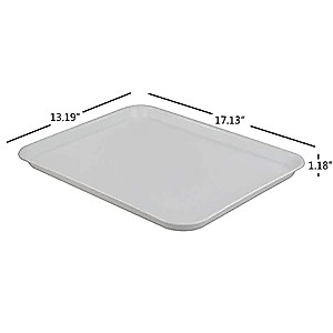 Ponpong White Large Plastic Fast Food Serving Tray, Rectangle, 6 Packs