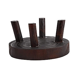 Round Decortive Mini Wood Stool,14x9cm Wood Plant Stands Gardening Stool Indoor Plant Stands Low Stool, Round Step Stool, Wooden Stool for Kids, Small Short Stool, Shoe Changing Stool