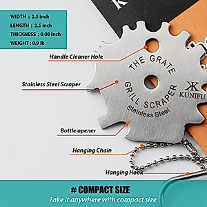 KUNIFU BBQ Grill Scraper, Stocking Stuffers, Bristle-Free for Griddle, Kitchen Gadgets Cleaner, Camping Accessories, Ideal Gifts for Christmas, for Men, Dad, Husband, Boyfriend, Fathers Day