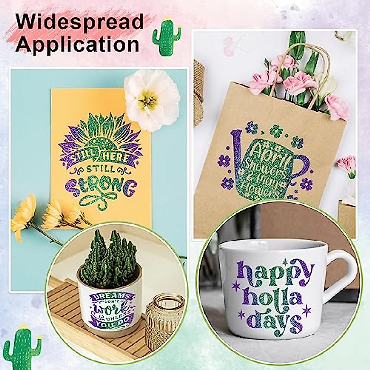 VINYL FROG Chameleon Adhesive Vinyl Roll 12" x6ft Gradient Craft Vinyl for cricut, Change Color Vinyl Sticker for Crafts Vinyl Cutter, for Cup Decor, Home Decor(Purple to Green)