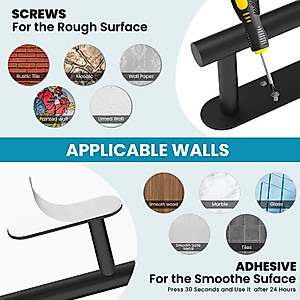 Paper Towel Holder Under Cabinet, Kitchen Paper Towel Holder Wall Mount, Self Adhesive Paper Towel Roll Holder SUS304 Stainless Steel Paper Towel Bar Paper Towel Rack - Black