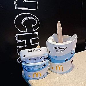 Bawposy Airpods Case, 3D Cartoon Soft Silicone Air pods Pro Fashion Funny Cover Design, Kawaii Fun Cool Keychain，for Fashion Girl Child Teen Boy Airpods Pro Case (McFlurry Pro)