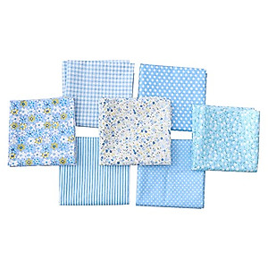 JEWEDECO 7pcs Cotton Bed Sheets Quilting Fabric Cotton Percale Sheets Fabric Patchwork Craft Precut Fabric Squares Craft Fabric Scraps Scrapbook Crafts Cloth Manual Leftovers
