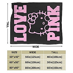 Lightweight Throw Blanket Ultra Soft Velvet Blanket Bed Blankets Quilt Durable Home Decor Blanket Sofa Blanket Carpet 50"x40" Cartoon Pink Kitty Cat (112)