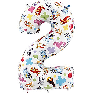 Toyland® 26 Inch Bluey & Bingo Number Foil Balloon - Kids Party Balloons - Number 1-6 Available