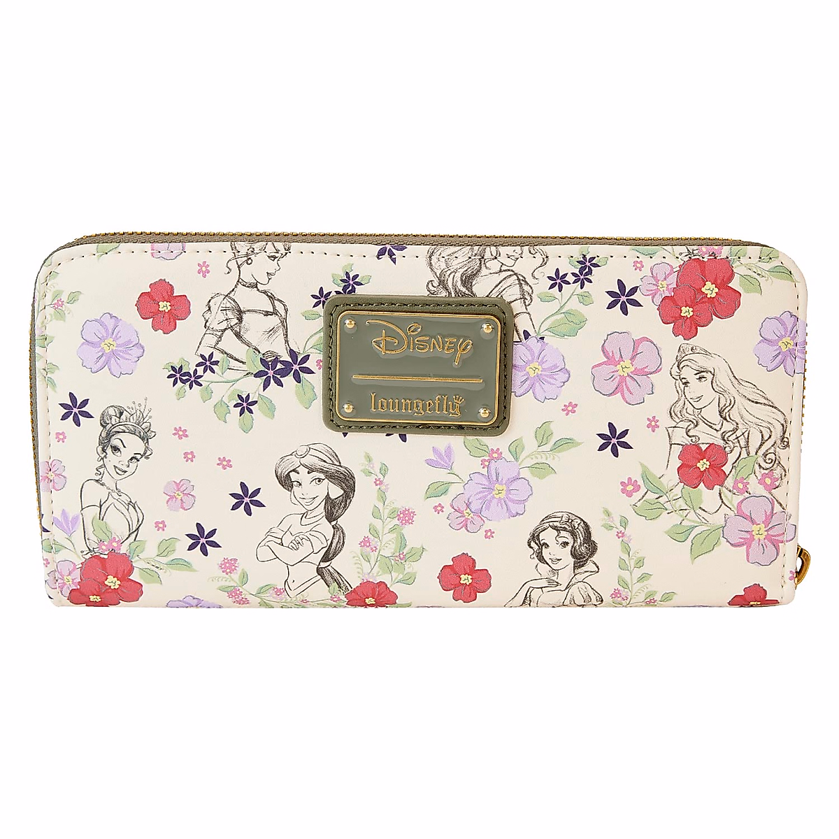 Loungefly Disney Princesses Sketch Floral All Over Print Faux Leather Wallet