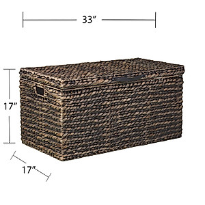SEI Furniture Bruneau Water Hyacinth Cocktail Storage Trunk Table, Brown