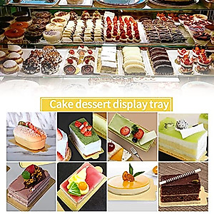 Abnaok Mini Cake Boards Golden Cardboard Mousse Cake Base 100PCS Cake Paper Board Dissert Plates Circle Patries Cardboard Cupcake Base Display Dessert Board Grease (Square Cake Base)