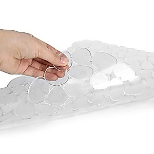 Yiter Sink Mat, 2Pcs Adjustable PVC Clear Pebble Sink Protector for Stainless Steel or Porcelain Sink, Dish Drying Mat for Bathroom Kitchen Sink Countertop, 15.8 x 12 inch