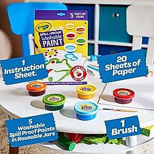 Crayola Spill Proof Paint Set, Washable Paint for Kids, Ages 3, 4, 5, 6