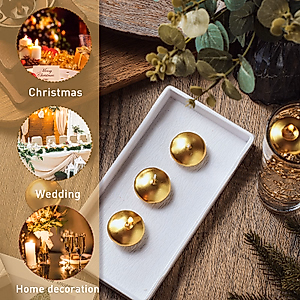 Nuanchu 20 Pcs Mini Floating Candles Small Floating Candles Round Tea Lights Unscented Candles Disc Candles Smooth Wax Floating Candles for Pool Bathtub Dinner Wedding Home Favors(Gold, 0.7 x 1.4 in)