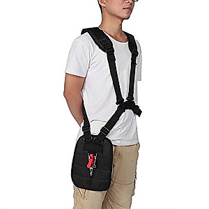 Fdit Trimmer Harness Strap Adjustable Padded Strap Comfort Strap Double Shoulder Garden Brush Cutter Lawn Mower Belt
