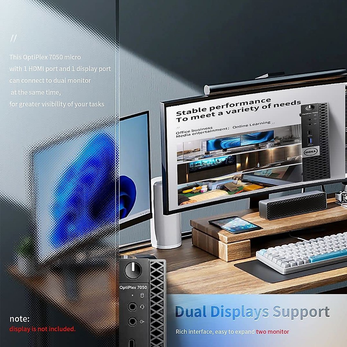 Dell OptiPlex 7050 Micro PC Mini Computers Desktop,Intel Core i7-6700T,32GB DDR4 Ram New 1TB M.2 NVMe SSD, AX210 Built-in WiFi 6e & Bluetooth, HDMI, Dual Monitor Support,Windows 10 Pro (Renewed)