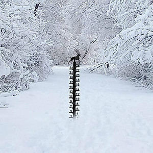 Snowflake Snow Meter Snowmobile Snow Meter Metal Snow Measuring Ruler Outdoor Garden Decoration
