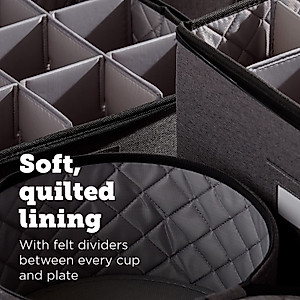 storageLAB China Storage Containers, Containers for Organizing, Hard Shell Case, Felt Plate Dividers, Moving Supplies, Storage Box, Wine, Dishes, Glasses Storage, Charger Plates Storage Containers