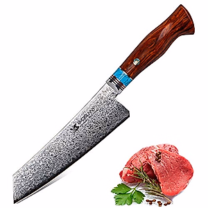 MSY BIGSUNNY Kiritsuke Knife - 67 Layers Damascus Steel - 6.7 Inch Blade - Stain & Corrosion Resistant Handmade Chef Knives