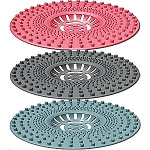 3 Color - Silicone Hair Catcher Shower Drain, Shower Drain Hair Catchers, Drain Cover, Bathroom Sink Drain Strainer,Hair Trap Collector Protector, Bathtub Tub Stopper Accessories Gadgets for Bath