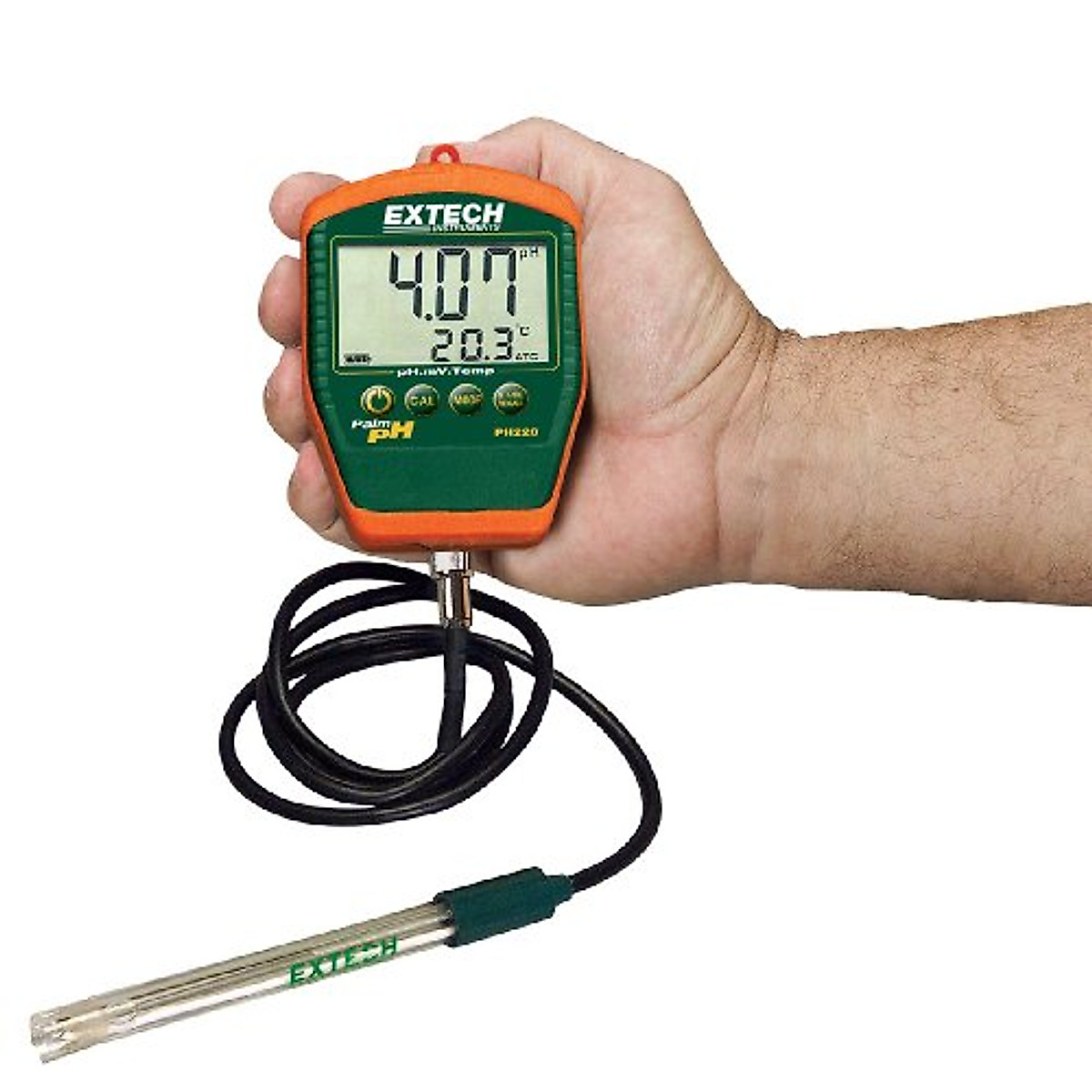 Extech PH220-C Waterproof Palm pH Meter with Cabled Electrode