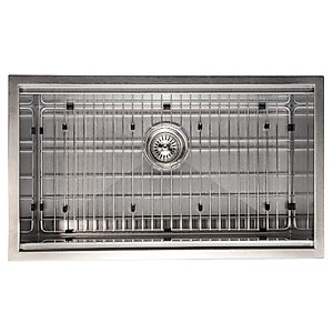 ZLINE 30" Garmisch Undermount Single Bowl Scratch Resistant Stainless Steel Kitchen Sink with Bottom Grid and Accessories (SLS-30S)