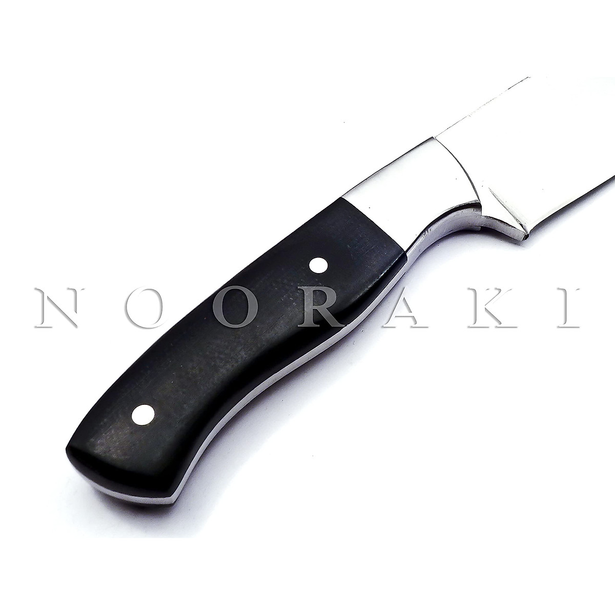 Nooraki HK-321 Knives 9-inch Overall, Beast Hunter, Hunting Knife - Full Tang Fixed Blade D2 Steel - Black Micarta Handle with PREMUM Quality Cow Hide Leather Sheath (D2 Steel)