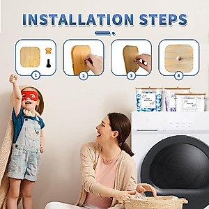 Laundry Room Organization Storage Containers: Laundry Pods Container Dryer Sheet Holder Organizing Storage Jars with Bamboo Lids & 2 Scoops & Labels - for Detergent Powder Scent Booster Beads (3pcs)