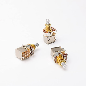 Gold Guitar Bass Push Pull Potentionmeter, B500k with Control Pot Potentiometer, Volume Tone Shaft Switch Pots (Pack of 3)