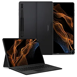 Spigen Thin Fit Pro Designed for Galaxy Tab S8 Ultra 14.6 Inch Case with S Pen Holder, Heavy Duty Protective Stand Cover 2022 (Keyboard Not Included) - Black