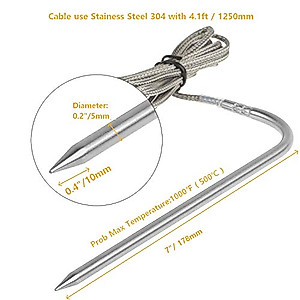 Firsgrill 2-Pack Meat Probe Replacement for Pit Boss Wood Pellet Grills & Smokers, 3.5 mm Plug