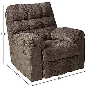 Signature Design by Ashley Acieona Oversized 360-Degree Manual Swivel Rocker Recliner, Dark Gray