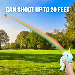 Hog Wild Narwhal Ball Popper Toy - Includes 4 Soft Foam Balls - Squeeze to Pop Air Powered Balls Up to 20 Feet - Launcher Safe for Indoor/Outdoor Play - Party Favor Gift for Kids, Girls, Boys Ages 5+