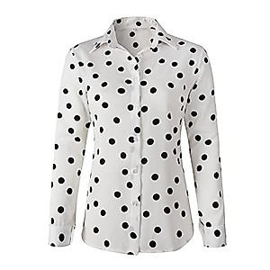 Beninos Women's Casual Blouses Long Sleeve Button Down Shirt (206388, M)