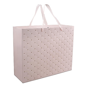 WRAPACK Pink Gift Bags with Handles and Tissue Paper, 13'' Large and 9'' Medium Paper Bags, 2-Pack Gift Bag for Girls Baby Bridal Shower Wedding Birthday