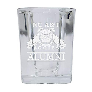 North Carolina A&T State Aggies College Alumni 2 Ounce Square Shot Glass laser etched Officially Licensed Collegiate Product