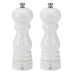 Peugeot Paris U'Select 7-Inch Pepper & Salt Mill Set, White Lacquer