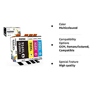FASTINK Remanufactured HP 910XL 916XL Ink Cartridges Combo Pack Replacement for HP 910 916 XL with HP OfficeJet Series 8010 8015 8018 8022 HP OfficeJet Pro Series 8020 8025 8028 8035 Printers,4 Pack