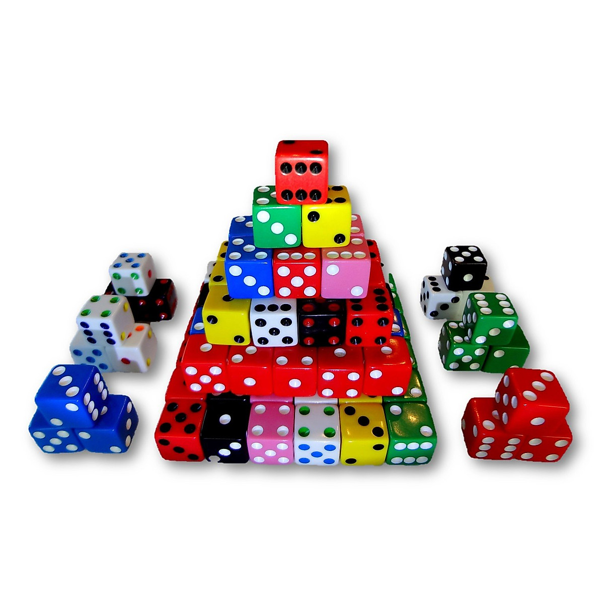 Hobby Monsters 100-Piece 16 mm Assorted Dice for Family Game Night and Teaching Math