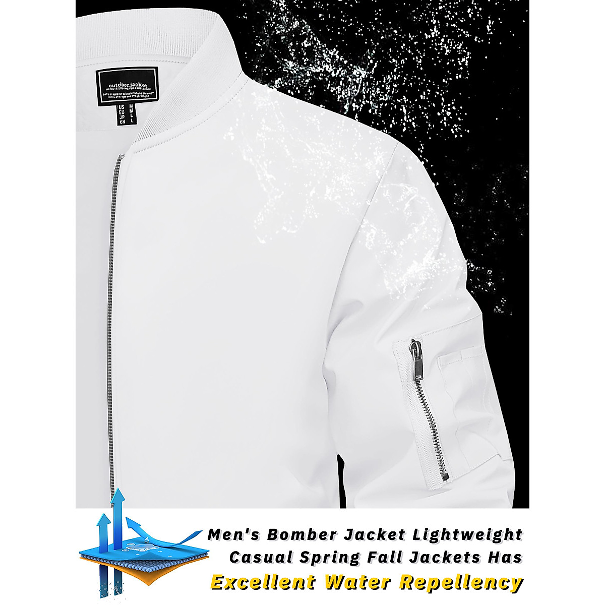 TACVASEN Bomber Jacket Men Varsity Jacket for Men Jackets for Mens Lightweight Bomber Jackets for Men Light Windbreaker Jackets Light Windproof Jacket