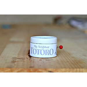 Japanese music box hand cranked music mechanism. Inspired by the Totoro Japanese Movie. 1,5 inch high and 2,1 diameter