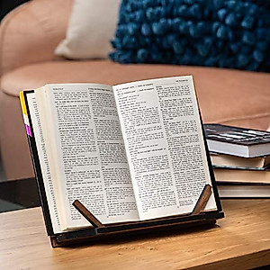 TILISMA Wooden Cook Book Stand - Handmade Walnut Book Holder for Reading Hands Free - Cookbook Holder for Counter Top - Fancy Tablet Holder - Recipe Holder - Book Accessories for Kitchen