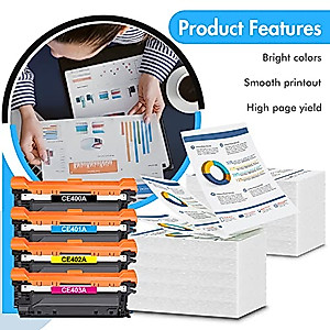 507A Toner Cartridge 4-Pack Compatible Replacement for HP 507A CE400A CE401A CE402A CE403A 507X CE400X Enterprise M551 M551n M551dn M551xh M570dn M570dw M575f Printer (Black Cyan Yellow Magenta)