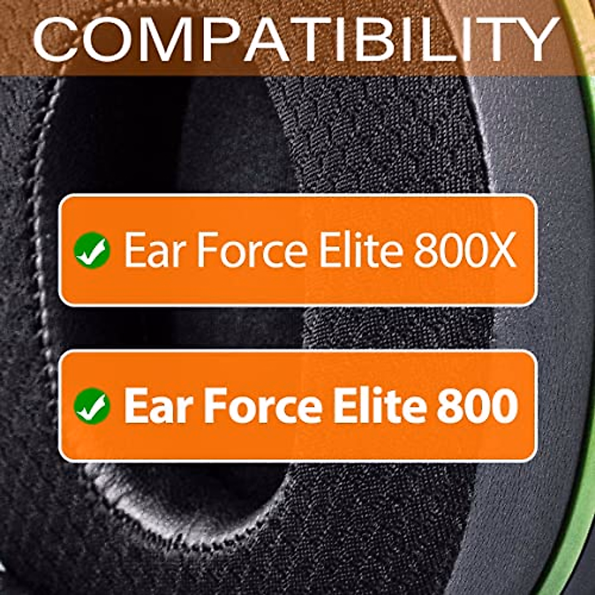 Ear Force Elite 800 / Elite 800X Cooling Gel Earpads - Compatible with Ear Force Elite 800 and Elite 800X Headset I Replacement Ear Cushion Ear Cup (Breathable Mesh)
