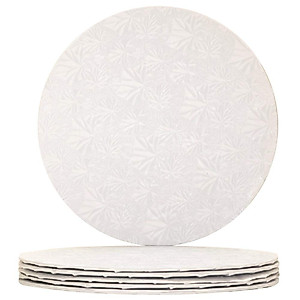 14 inch White Round Thin Sturdy Cake Board Drums for Displaying Cakes, 1/4 inch Thick, (1-Pack)