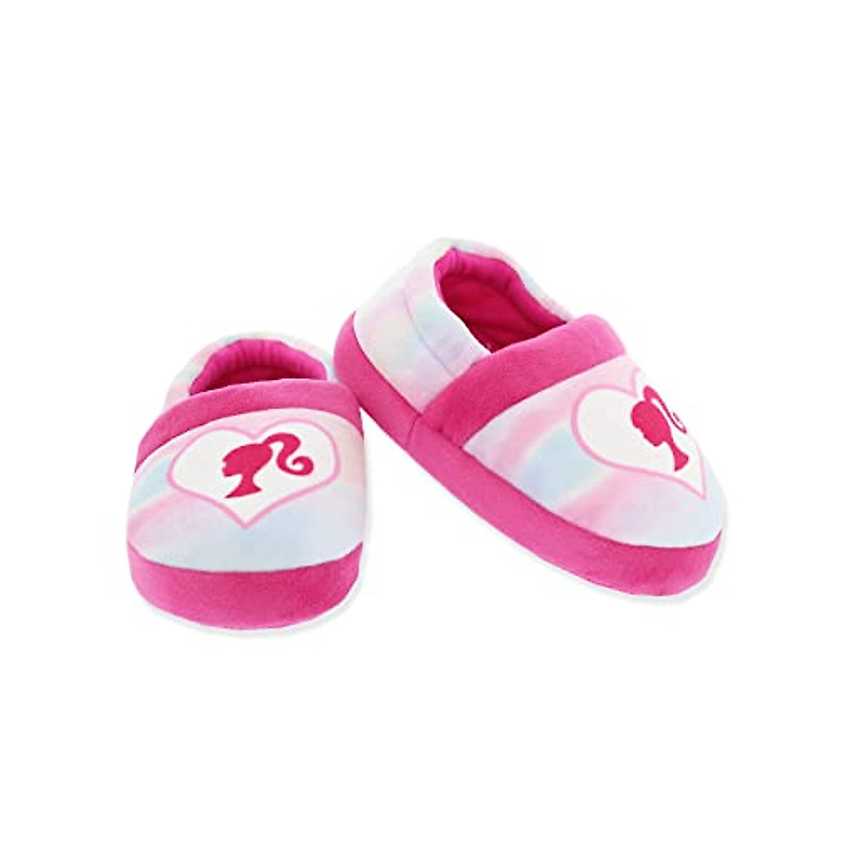 Barbie Rainbow Toddler Girls Plush Aline Slippers (Pink, 9-10 M US Toddler)